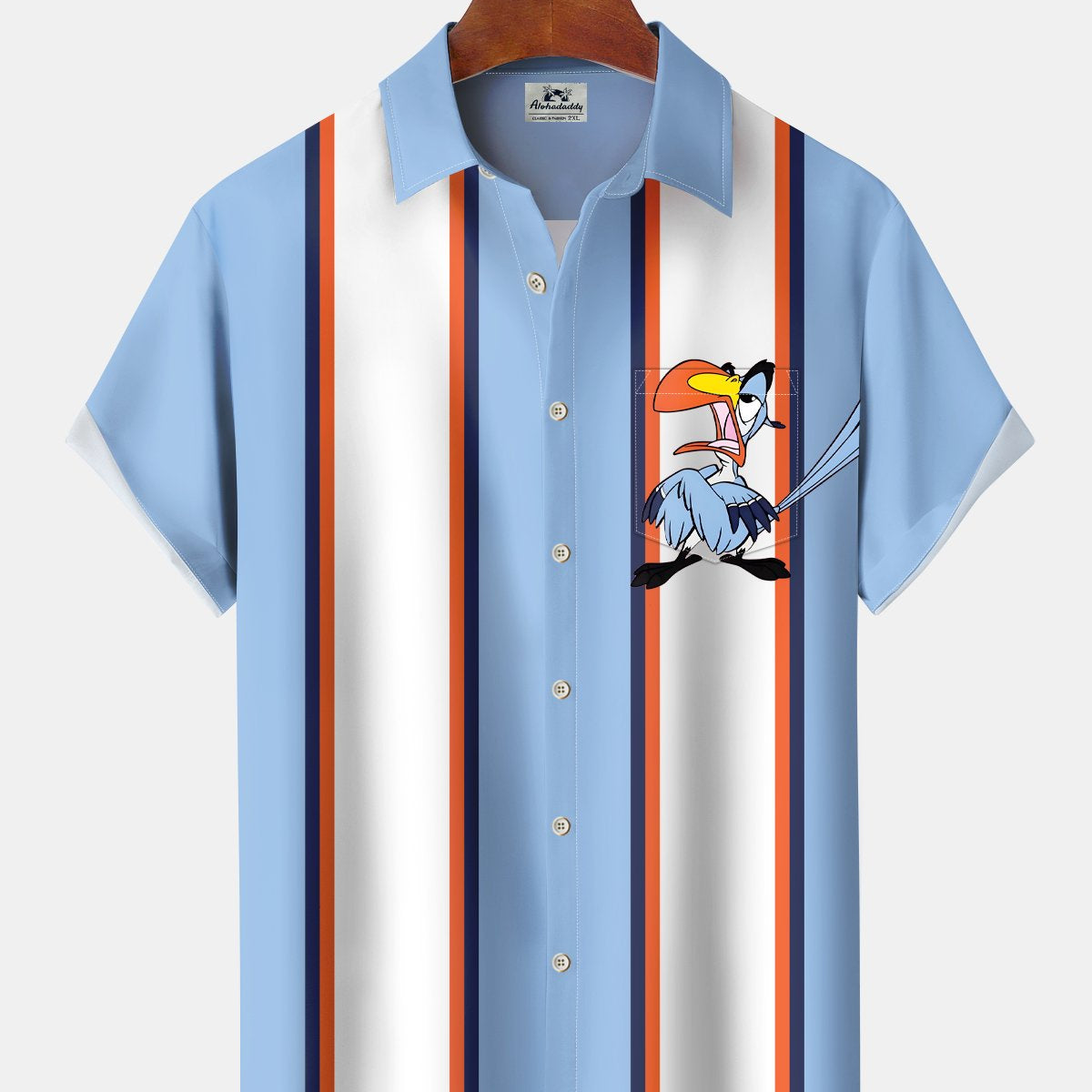 Blue Cartoon Pockets Vintage Series Shirts - Alohadaddy – AlohaDaddy