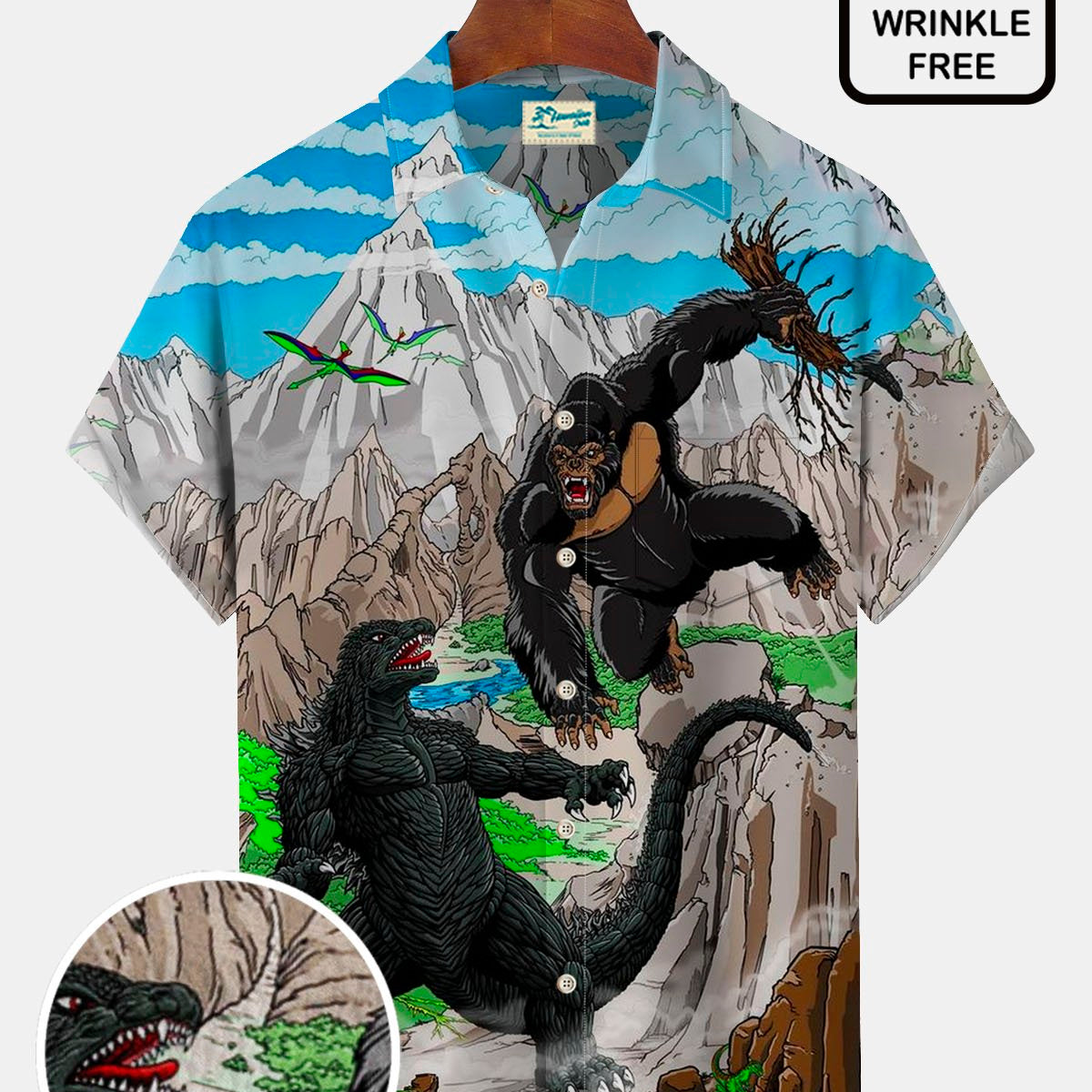 Light Blue Art Series Pockets Cartoon Shirts - Alohadaddy – AlohaDaddy