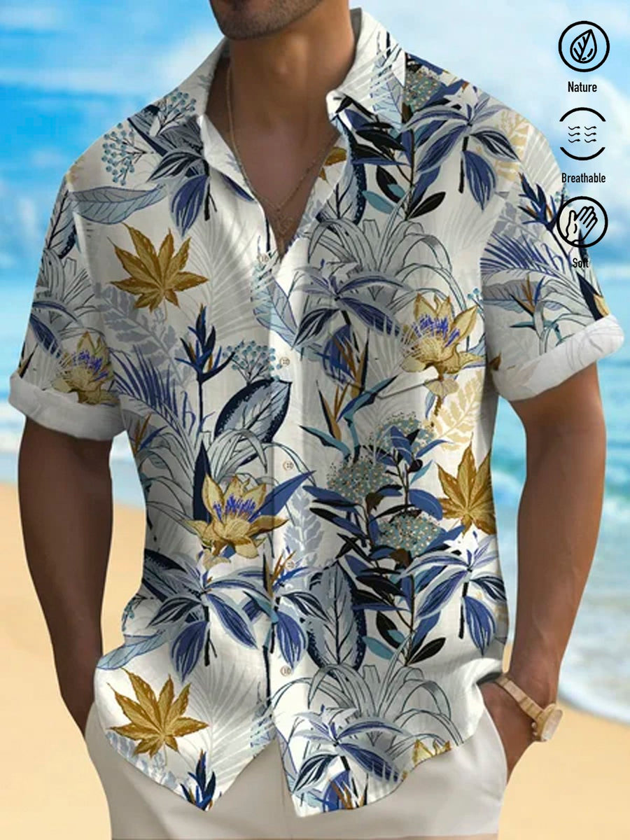 Khaki Hawaii Series Pockets Floral Shirts - Alohadaddy – AlohaDaddy