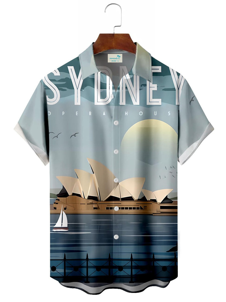 Blue Casual Natural Landscape Shirts - Alohadaddy – AlohaDaddy